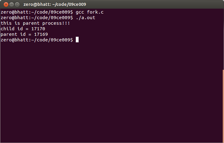 here is the example of fork which shows you the how child process is ...
