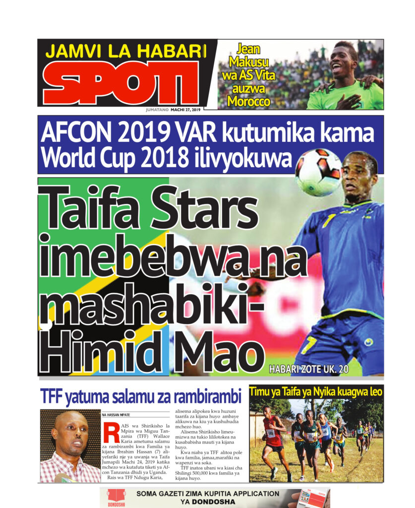 Tanzanian Today's Newspapers MAGAZETI YA LEO Wednesday 27th March, 2019 ...
