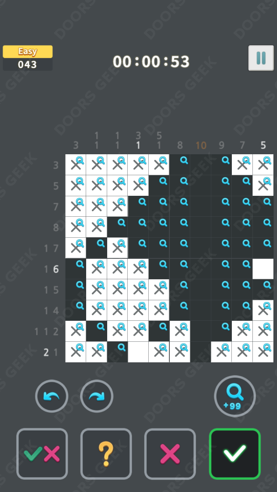 Nonogram King Easy Level 43 Solution ~ Doors Geek