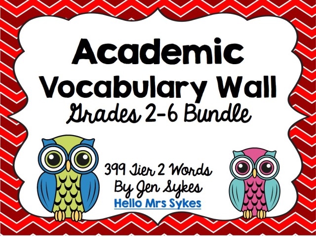 Academic Word Wall Freebie, Bundle, and Discount!!