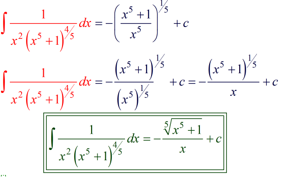 Toutes les étapes pour calculer la primitive. methodede 2