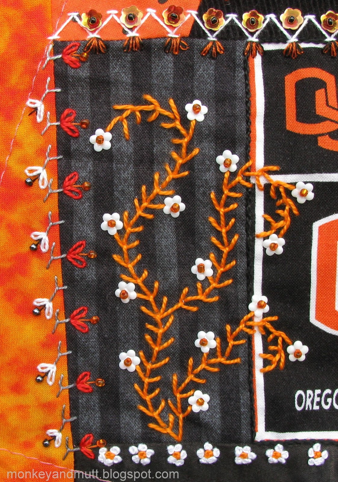 Hand Stitched Treasure: Oregon State University Crazy Quilt Block ...
