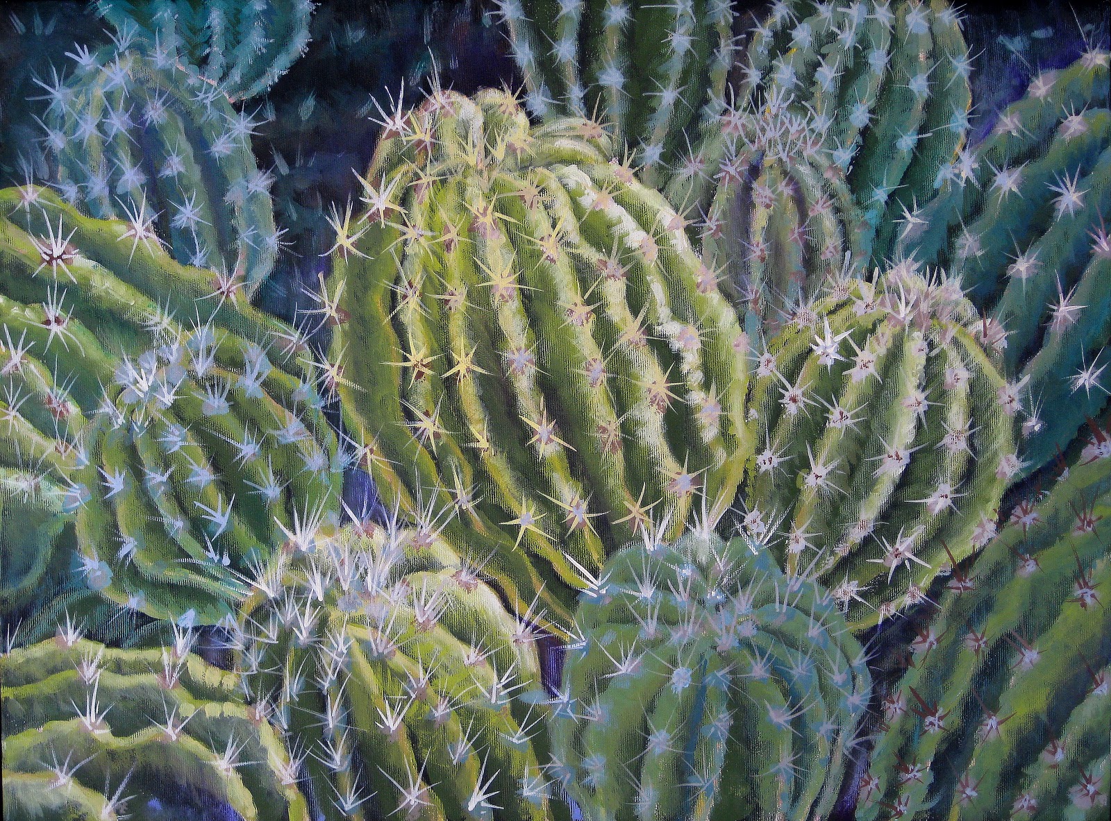 Krug's Studio: Cactus Patch - The final cactus painting