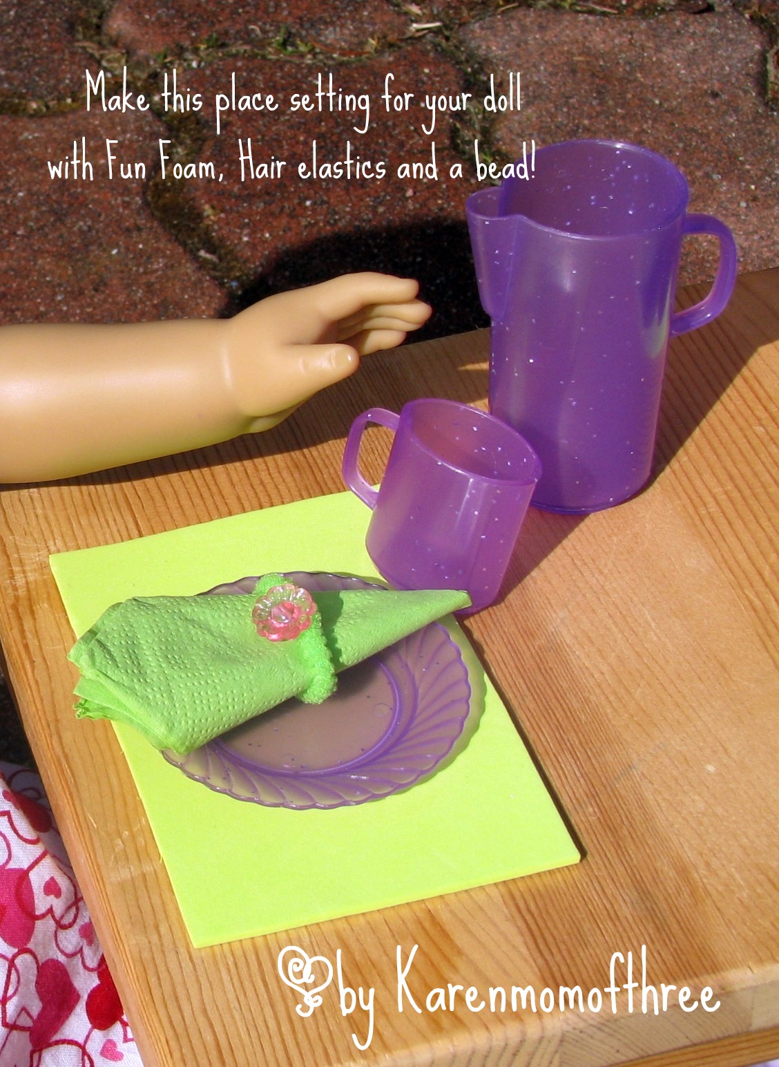 Karen Mom of Three's Craft Blog: Create your own doll sized napkins ...