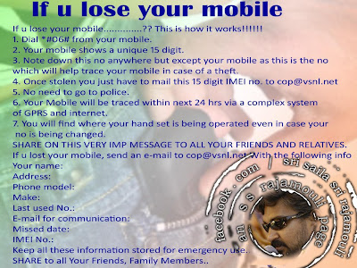 If u lose your mobile