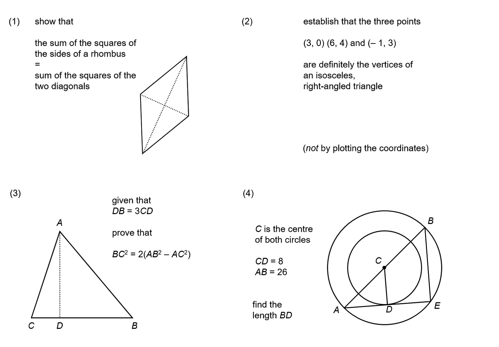 MEDIAN Don Steward mathematics teaching: pythagoras questions