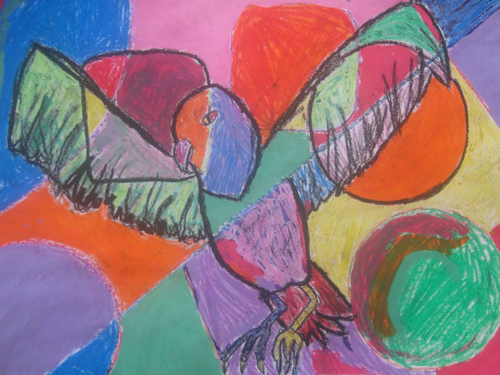 Cubist Animal Art Rowland Hall: Mixed Media Cubist Animals