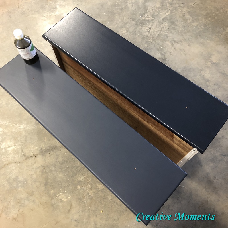 First Custom of 2019 ~ Navy Dresser with Hutch turned Change Table