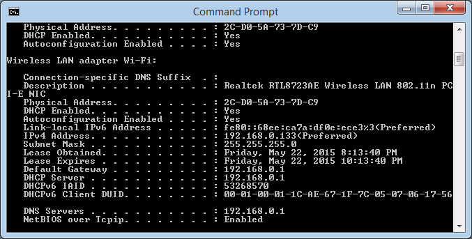 IP Address Router (Default Gateway)