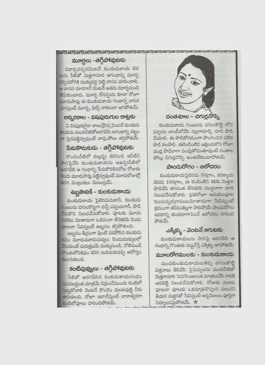 AYURVEDAM - ఆయుర్వేదం: DR . ELCHURI RECIPES WITH KUNKUDU CHETTU ...