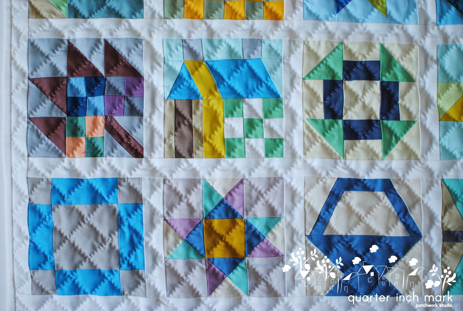 1/4" mark: mini Patchwork Sampler Pattern