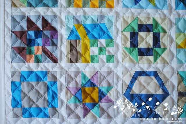 1/4" mark: mini Patchwork Sampler Pattern