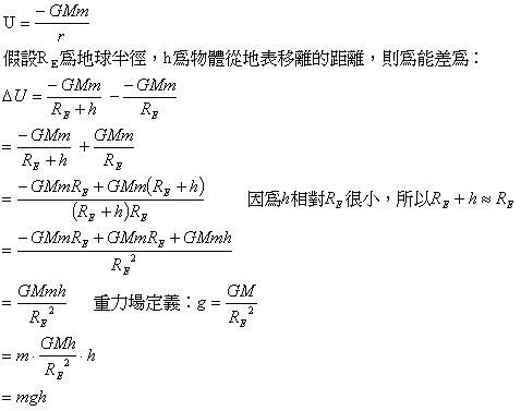 PK@CKCOS6: 重力位能─地表近似及通式