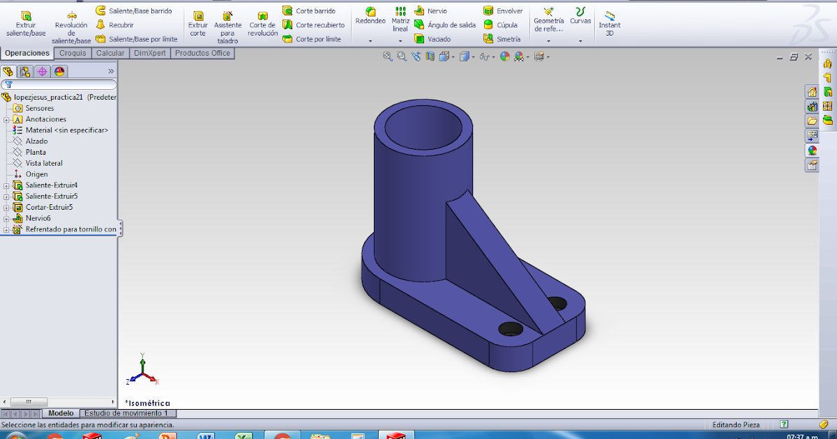 Lopez Jimenez 3A SolidWorks 2016 : Parcial 03