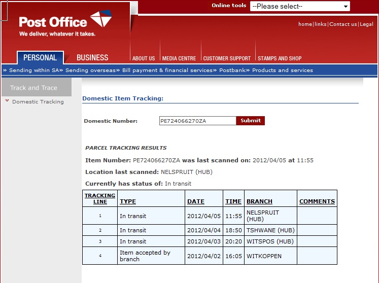 The South 'Efrican' Post Office!