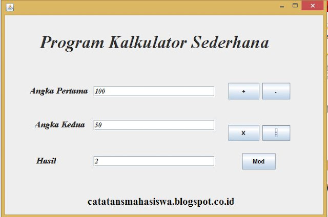 Tutorial Membuat Program Kalkulator Sederhana Menggunakan Java Netbeans ...