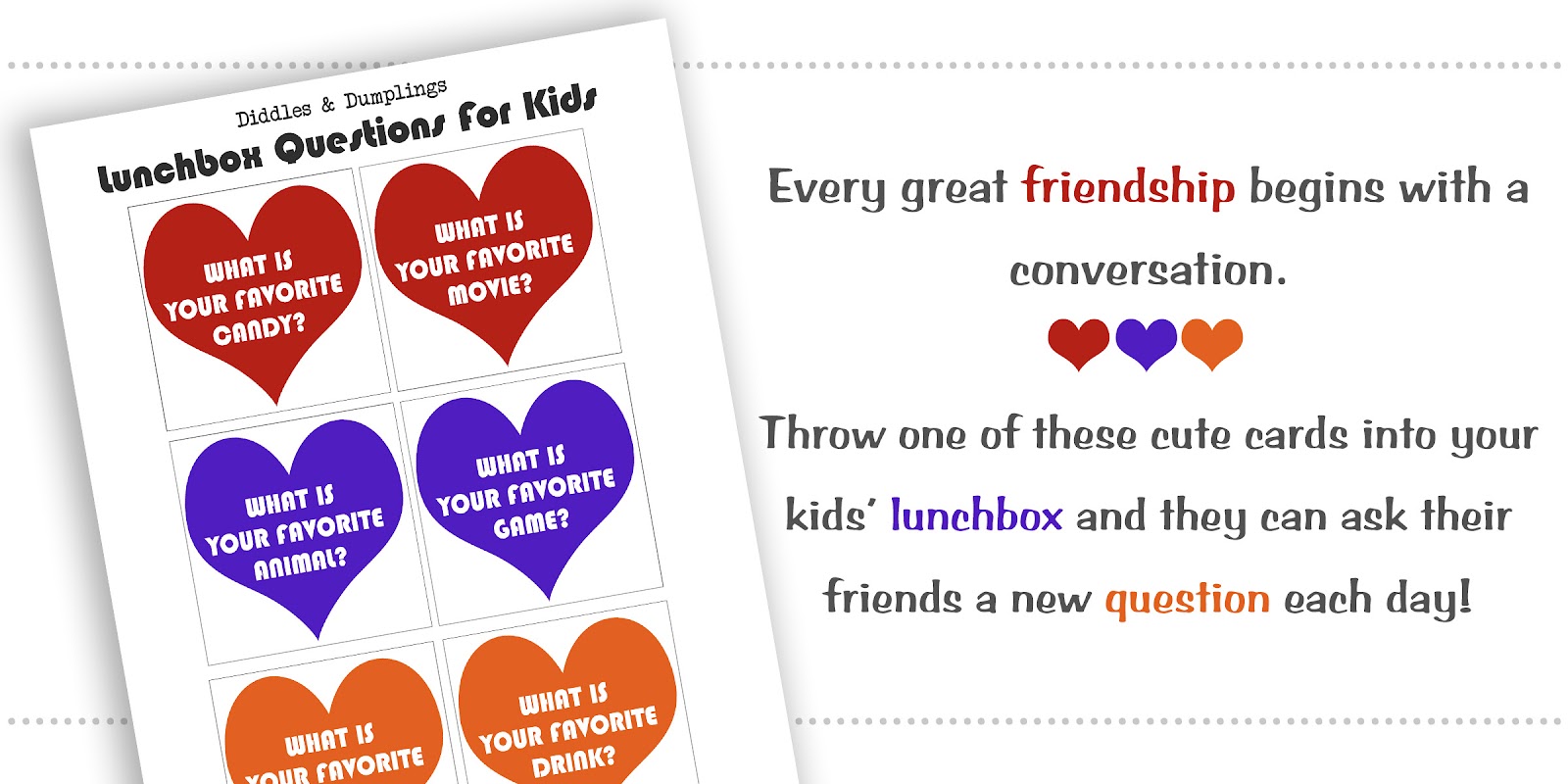 Diddles and Dumplings: Lunchbox Questions For Kids