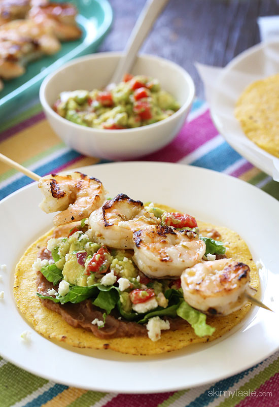 Grilled Shrimp Tostadas | Skinnytaste | Bloglovin’