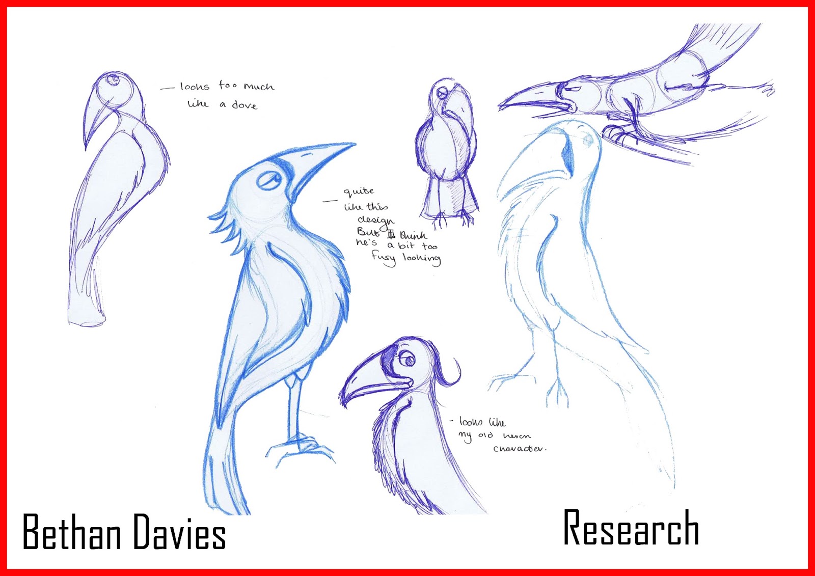 Bethan Davies Concept Artist : Bird and Four Legged Character Design