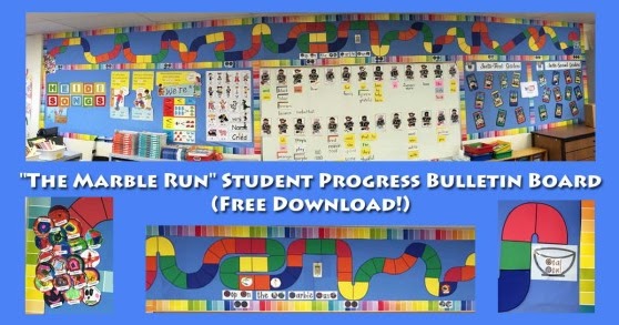 "The Marble Run" Student Progress Bulletin Board- (Free Download!)