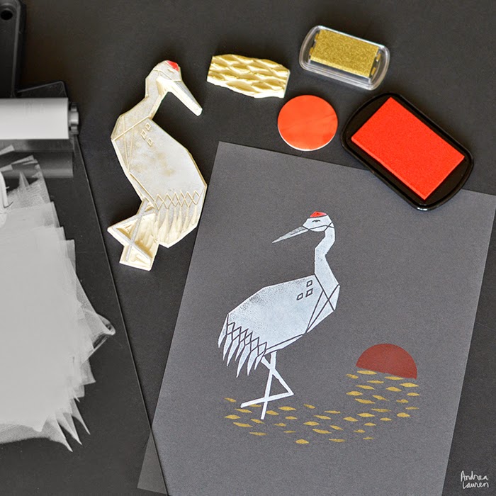 Ink Print Repeat by Andrea Lauren: Bird Block Print Stamps by Andrea Lauren