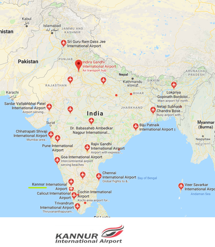 Kannur Updates: Airnetwork map with Kannur