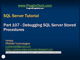 Sql server, .net and c# video tutorial: Debugging sql server stored ...