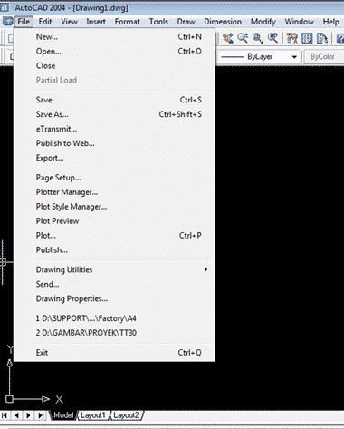 Navbar dan Subnavbar Auto CAD 2004 - Belajar AutoCAD Autodidak