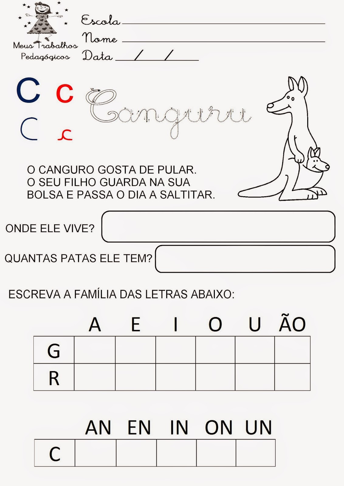 Atividades de Leitura - Letra C Letra C - Mini textos para leitura ...