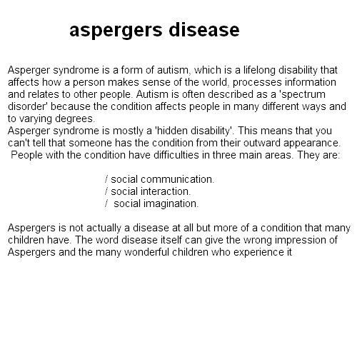 autism: aspergers disease: the best definition!!