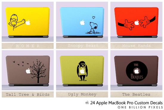 24 Apple MacBook Pro Custom Decals - One Billion Pixels