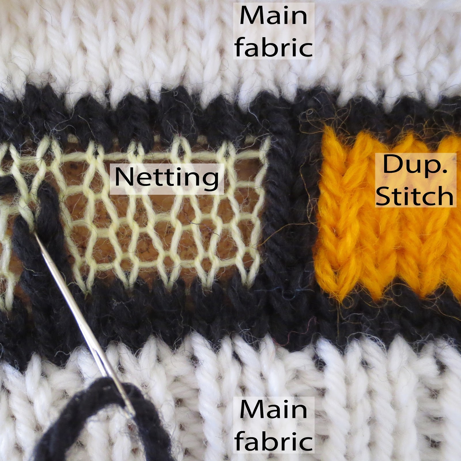 TECHknitting: Duplicate Stitching via Netting (part 2 of a series).