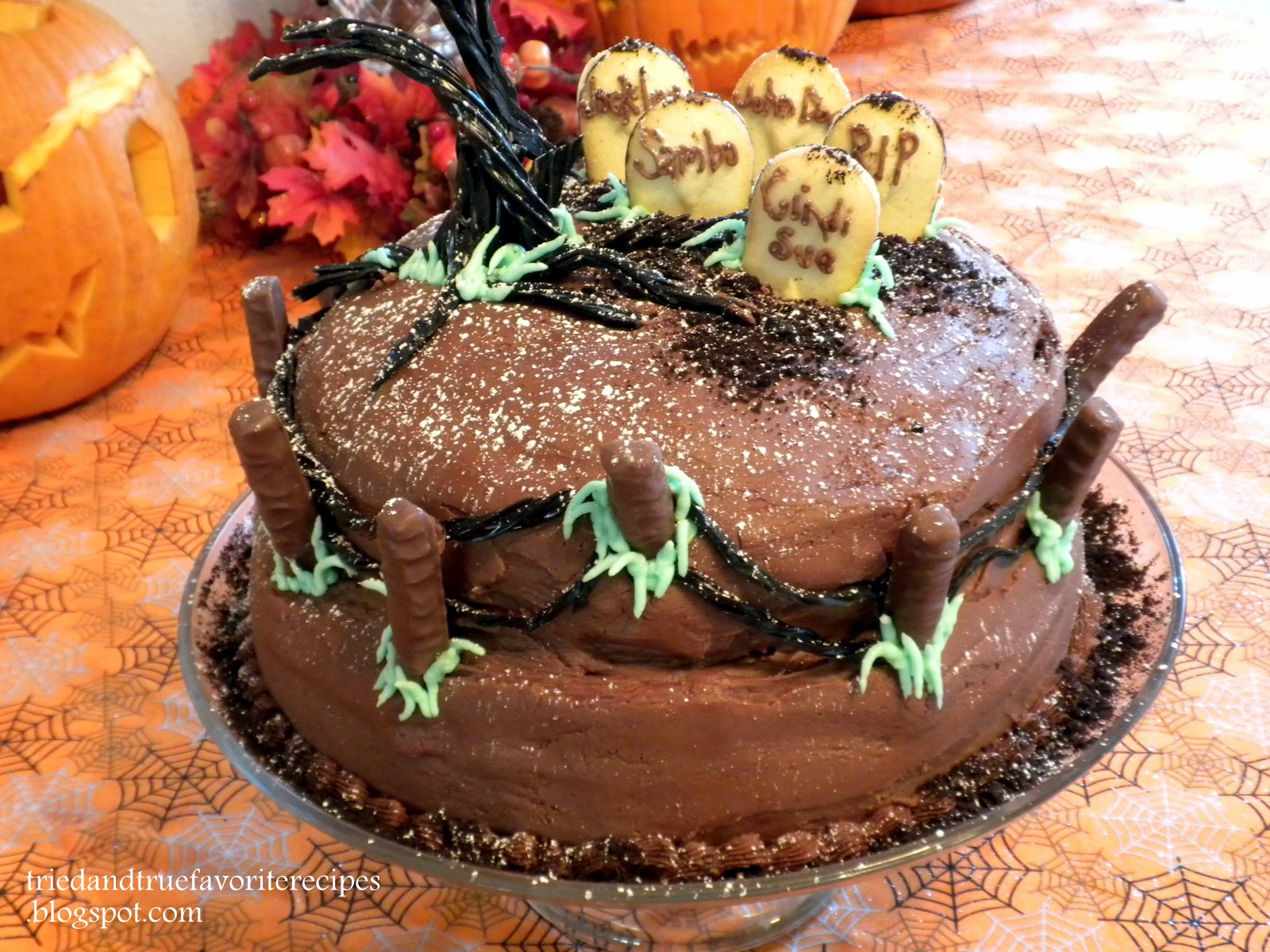 Tried and True Favorite Recipes: Halloween Graveyard Cake