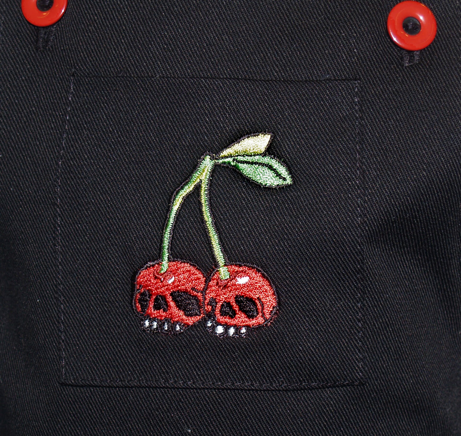 Punk Baby Clothing: Cherry Skull girls overalls skirt by Miso Punk