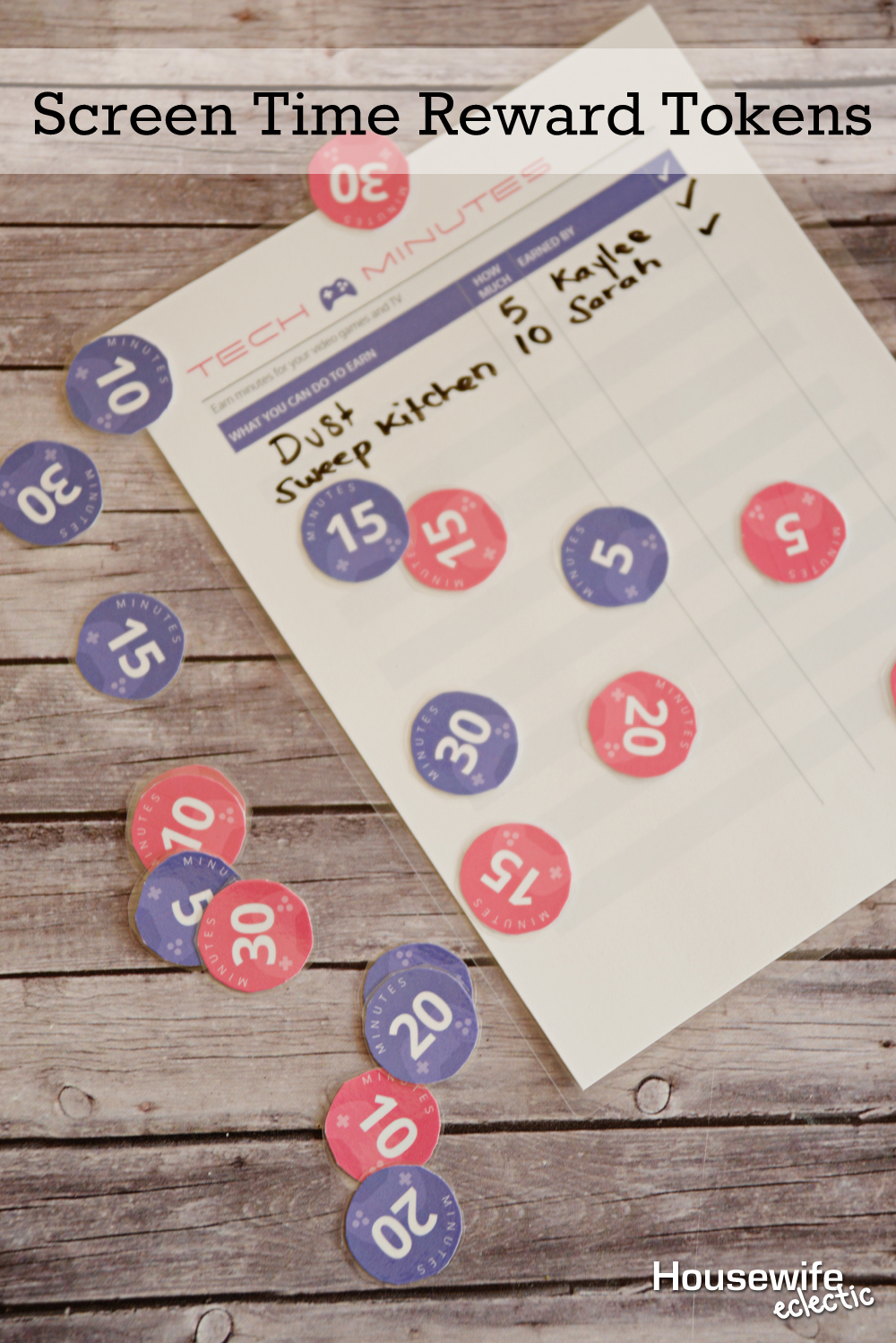 Screen Time Reward Tokens - Housewife Eclectic