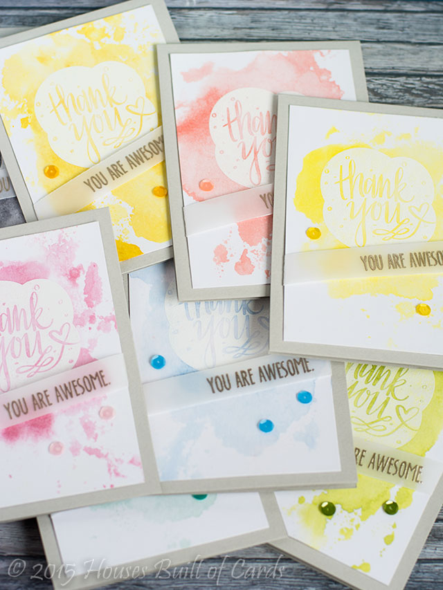 Houses Built of Cards: Watercolor Thank You Card Set