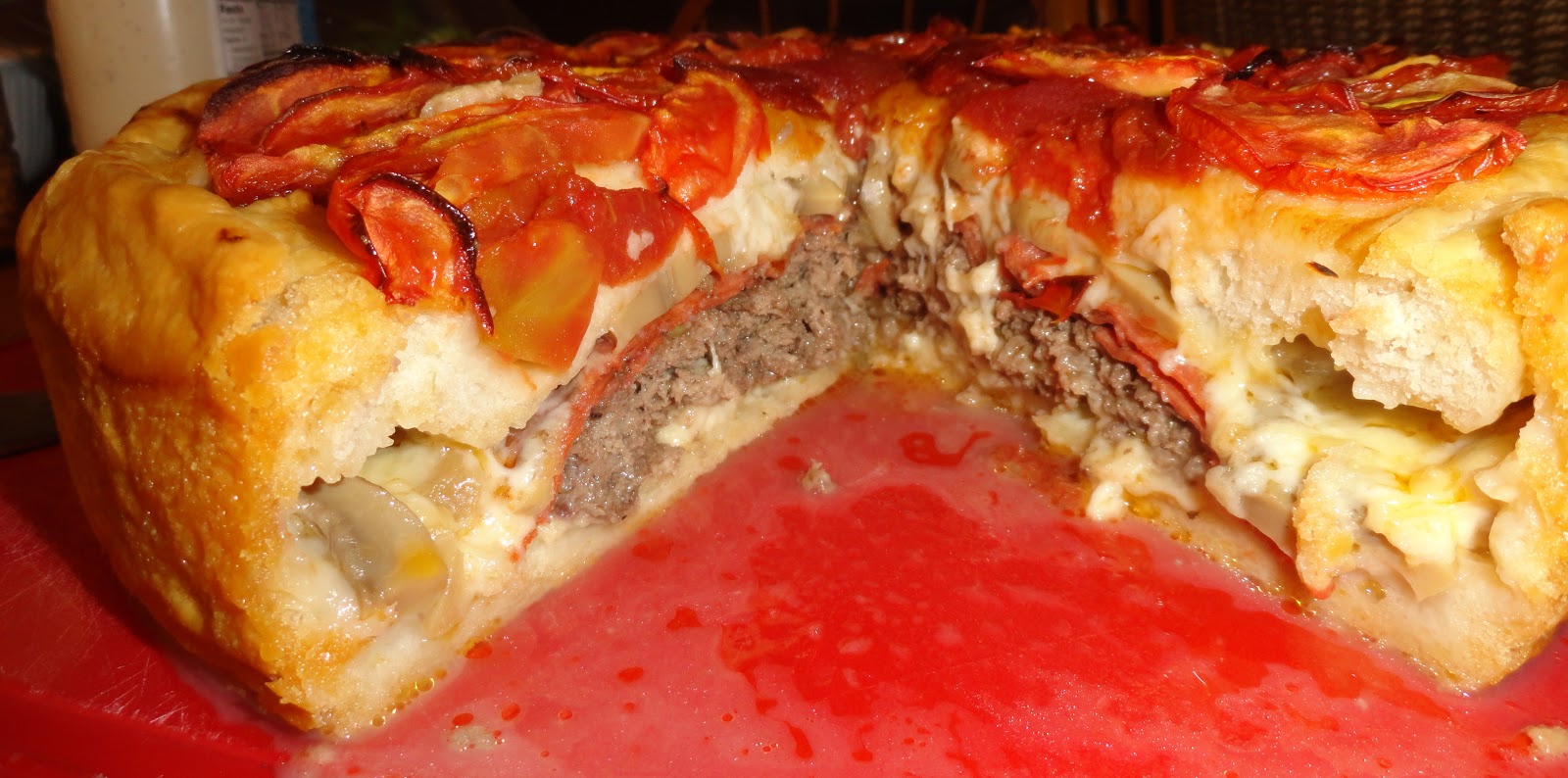 Double Crust Stuffed Pizza | theArtisticFarmer
