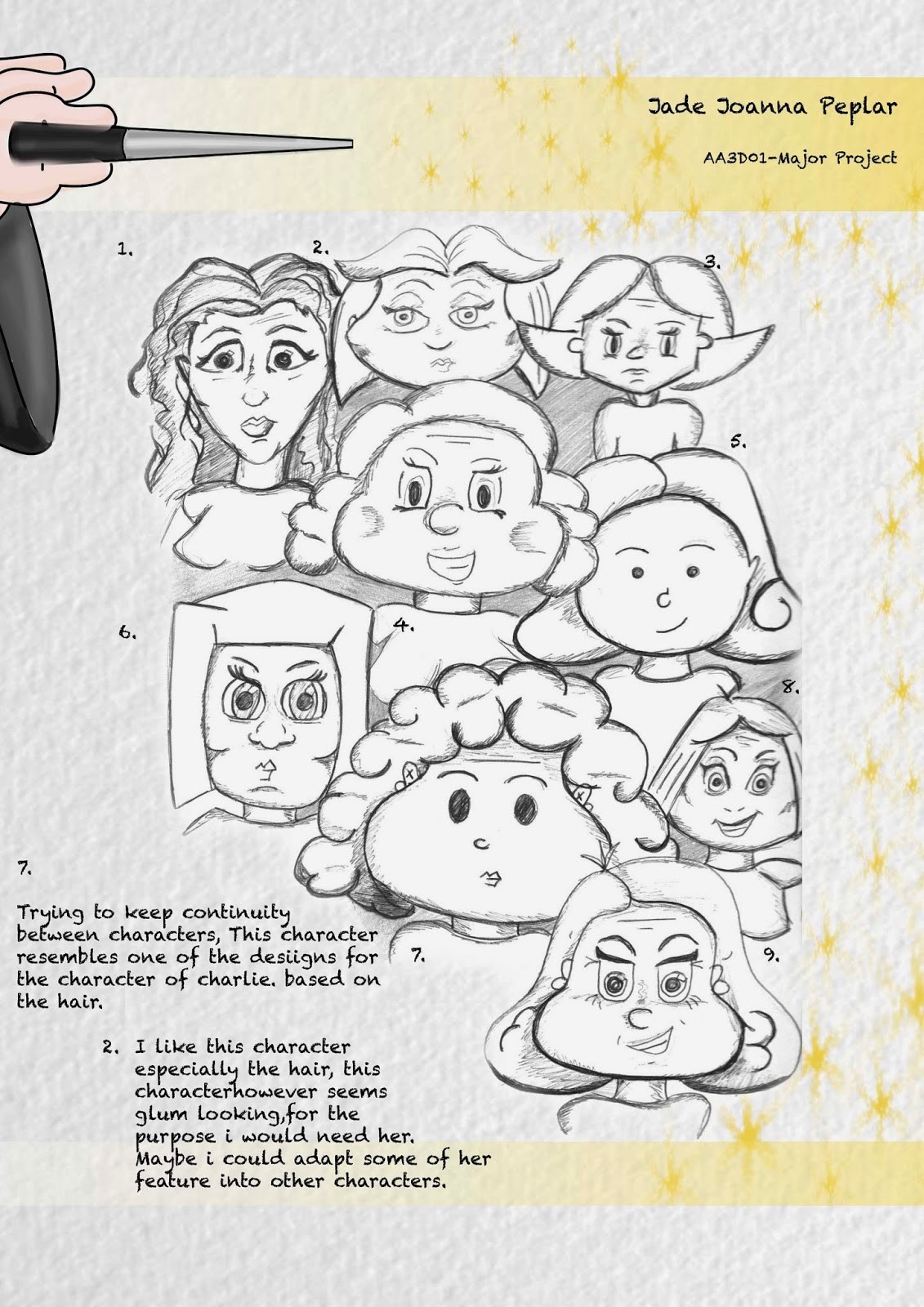 Jayde Joanna's art : Initial character design work