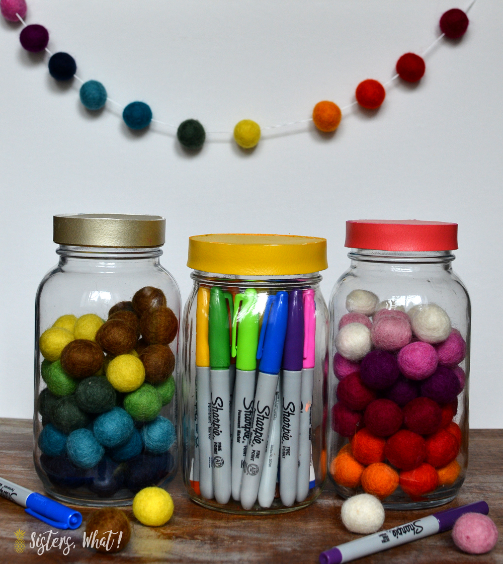 DIY Mason Jar Lid Craft with leather - Sisters, What!