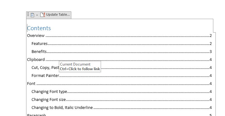 Technical Writing: Simple Method of creating Table of Content (TOC)