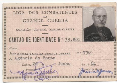 O PASSADO MORA AQUI: Liga dos combatentes: cartão de identidade