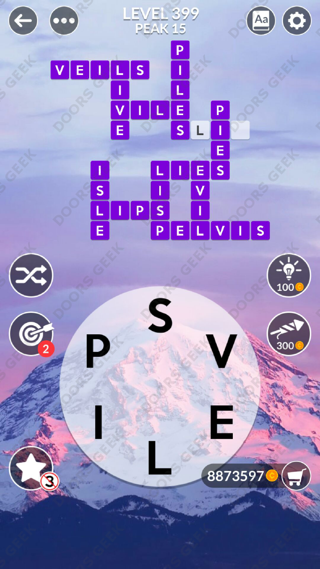 Wordscapes Level 399 Answers ~ Doors Geek