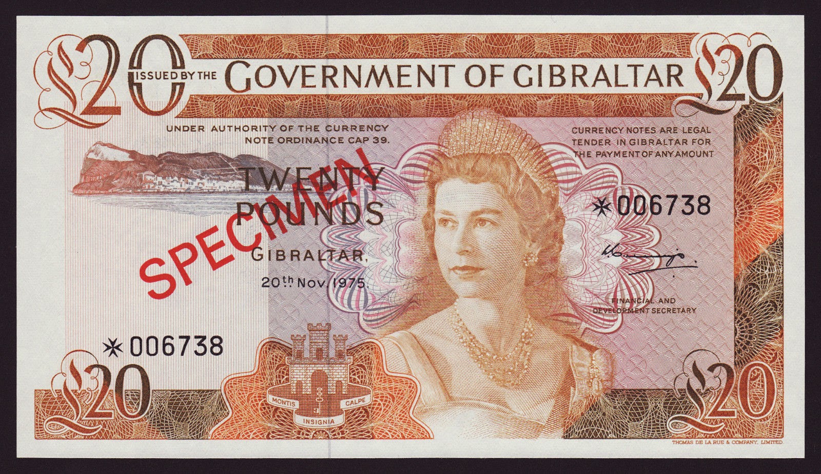 Gibraltar 20 Pounds banknote 1975 Queen Elizabeth II|World Banknotes ...