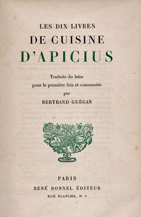 Libros de cocina y gastronomía: Coelius Apicius