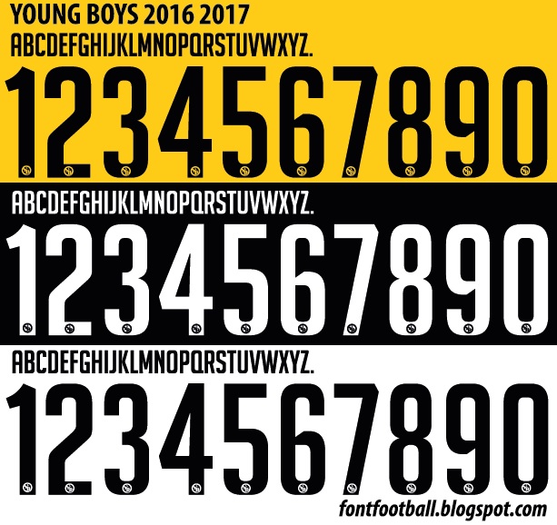 FONT FOOTBALL: Font Vector Young Boys 2016 2017 kit