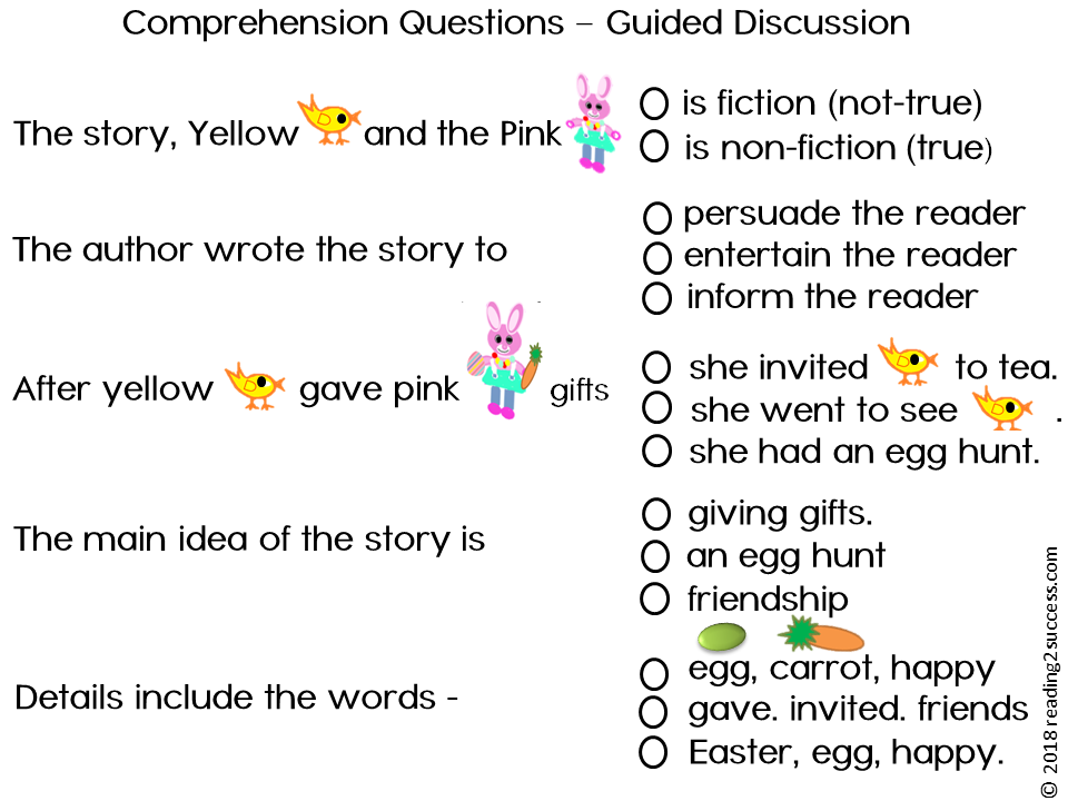 Reading2success: Easter Rebus Story and Comprehension Questions