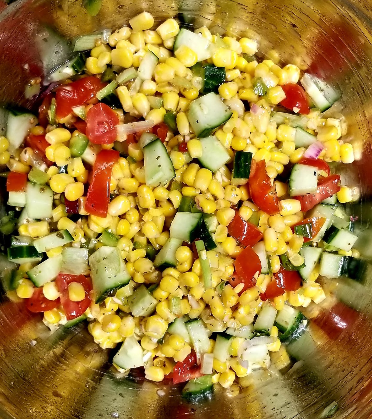 CORN SALAD ~ SOUTHERN STYLE WHEN IT IS STEAMY HOT OUTSIDE