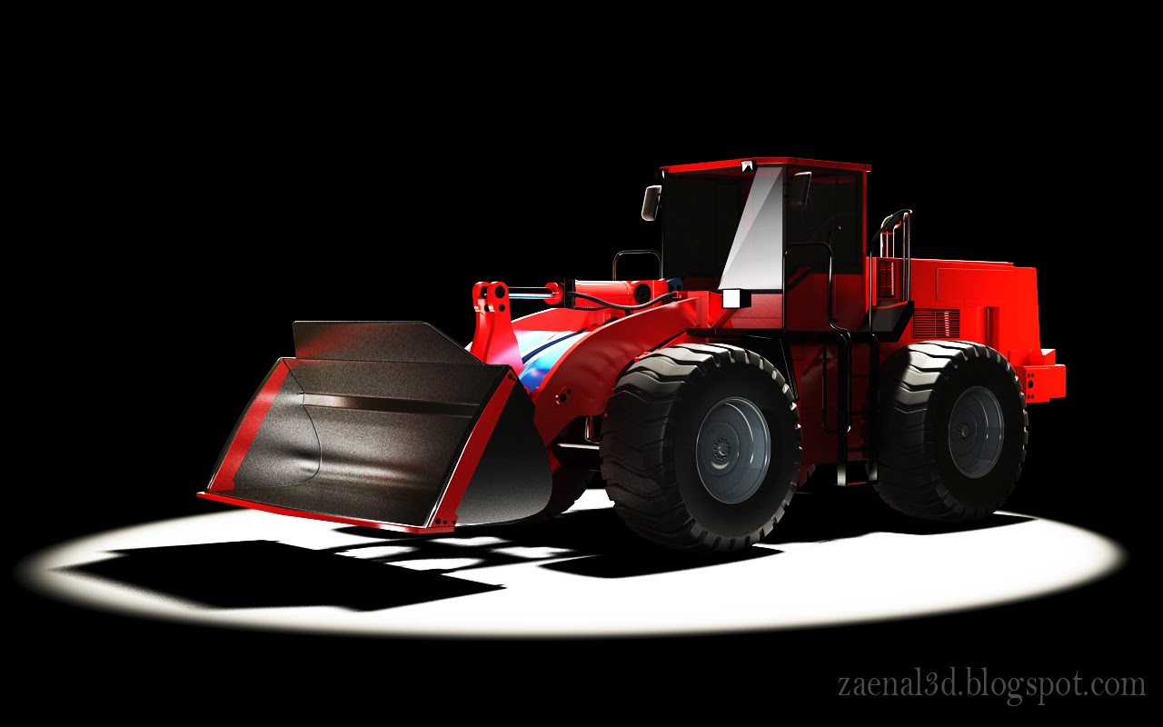 Rendering Tractor with Spotlight | Portfolia 3D Modeling and Rendering
