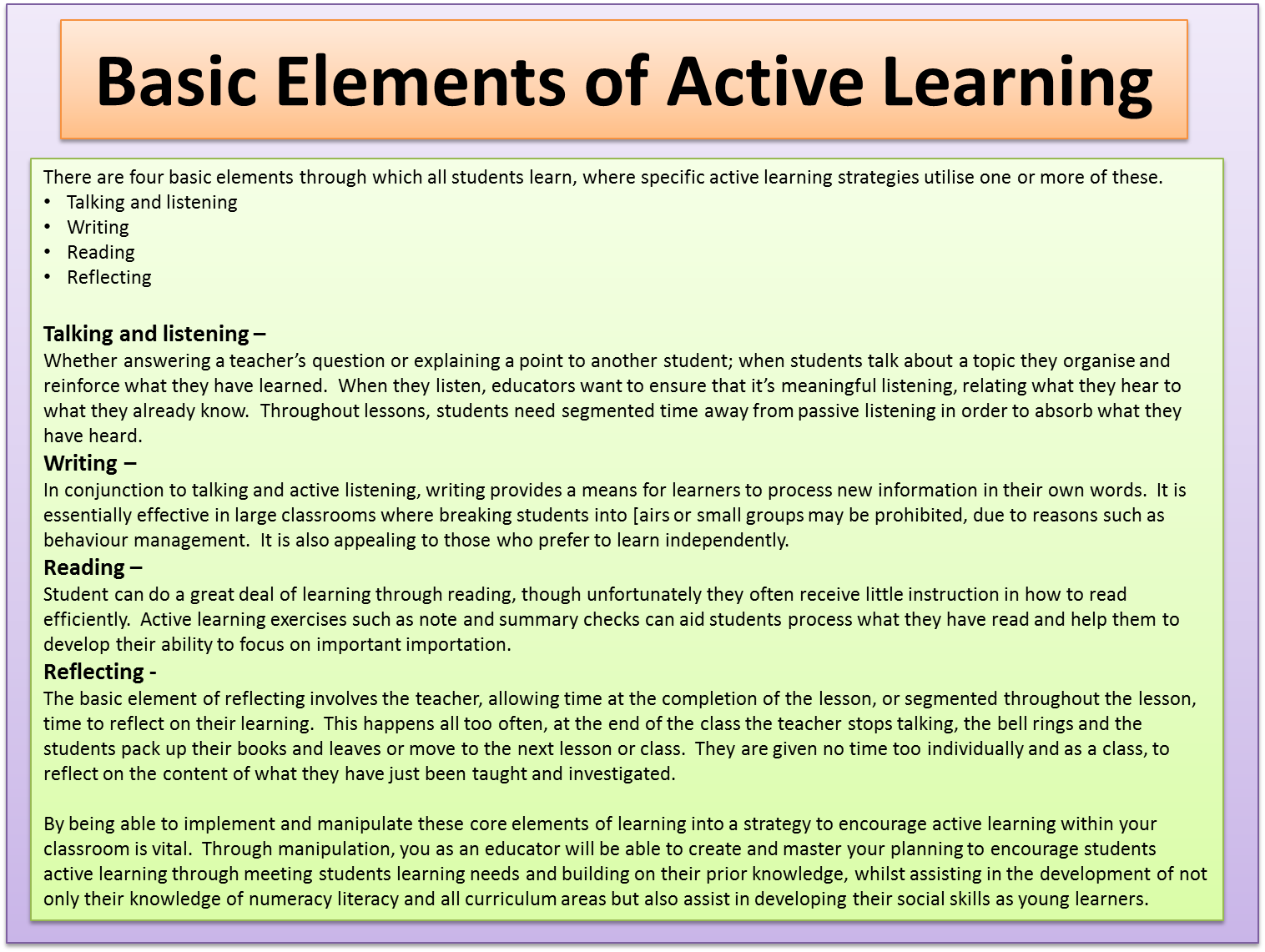 ACTIVE LEARNING: Handout Resource