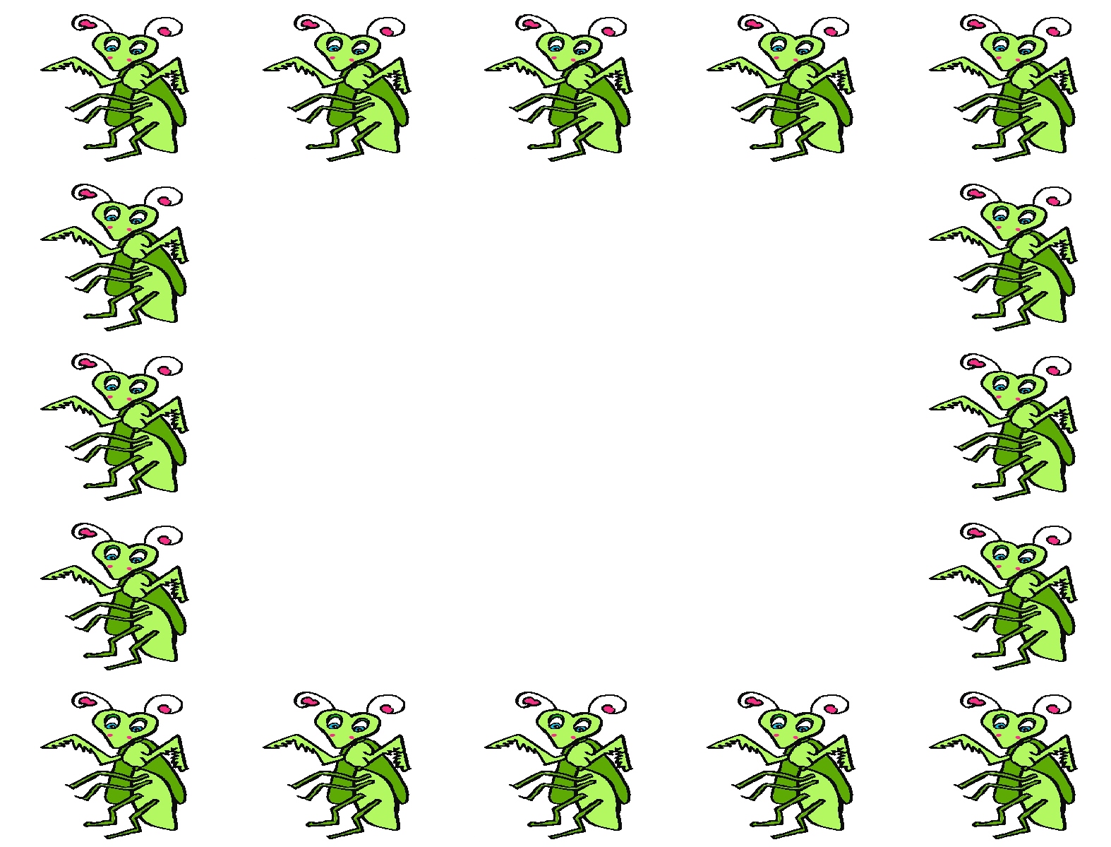 Home Drawn - Praying Mantis Clipart / Valentine